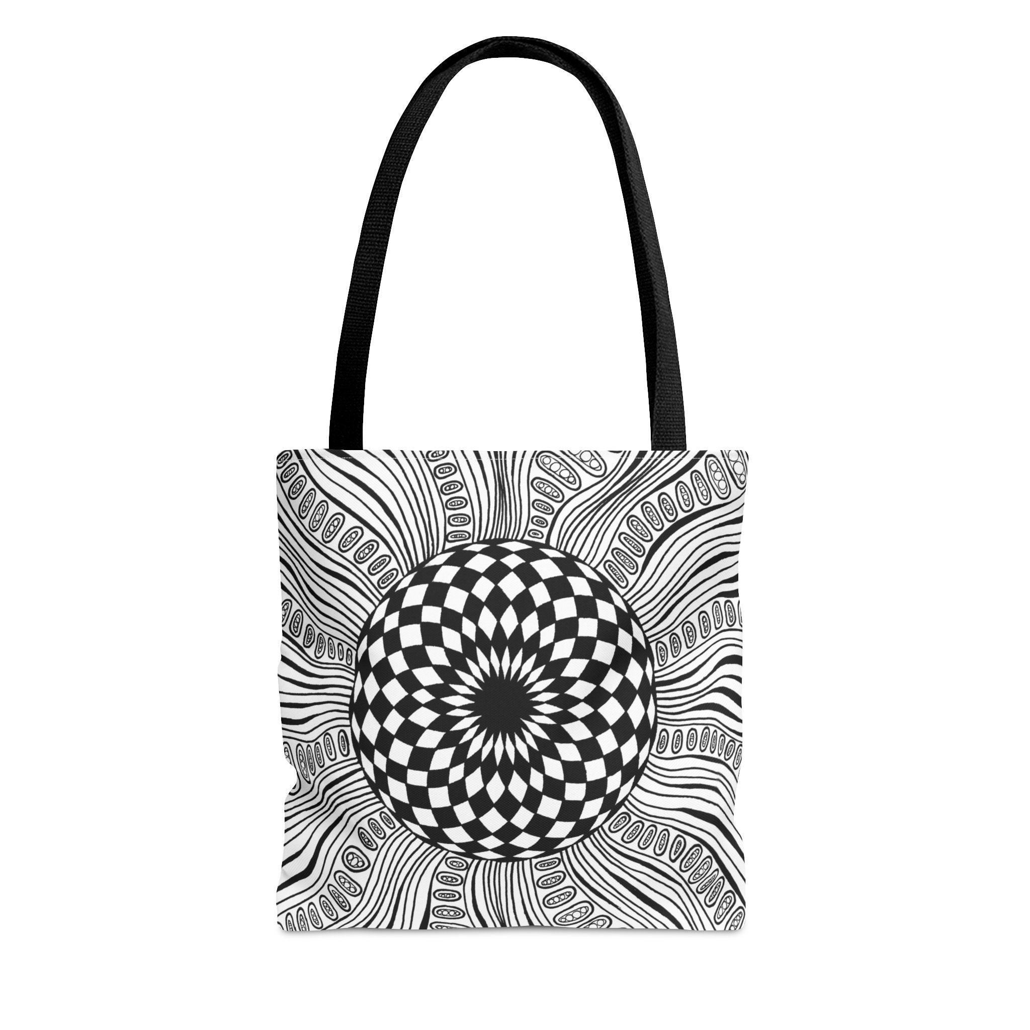 Black and White Optical Illusion Tote Bag AOP - Etsy