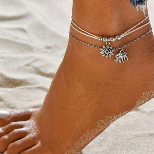 Elephant Anklet - Etsy
