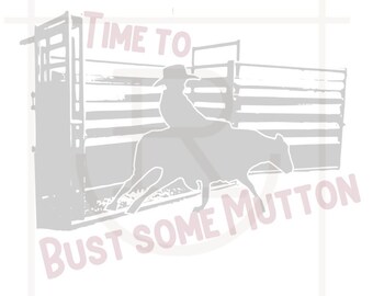 Mutton Bustin Champ Svg - Etsy