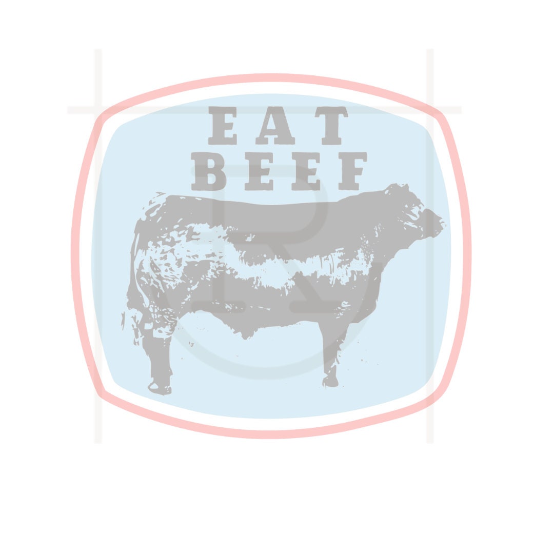 Commercial Use Eat Beef Patch Graphic // Vintage // Livestock // PNG ...