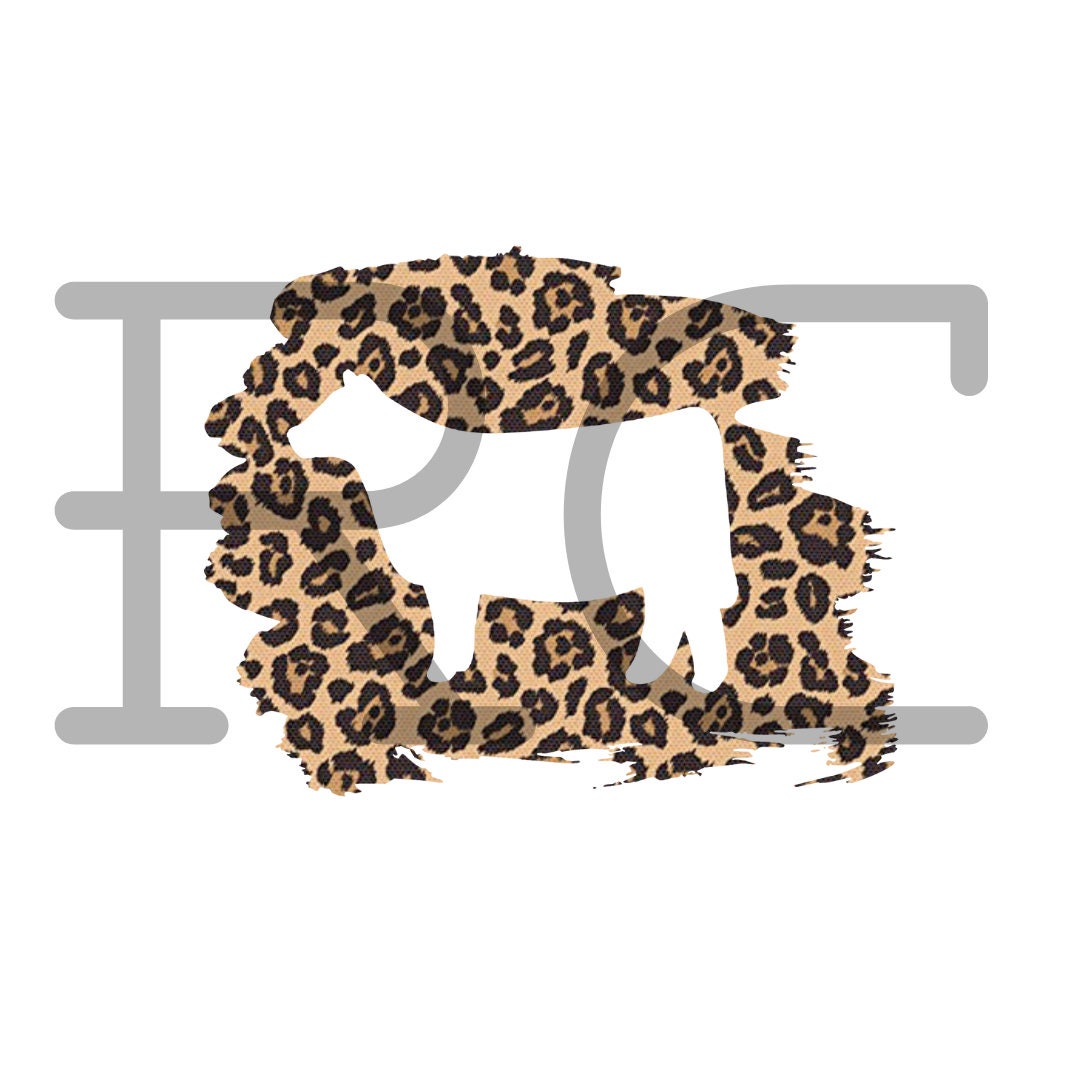 Commercial Use White Steer & Heifer With Leopard Background Graphic ...