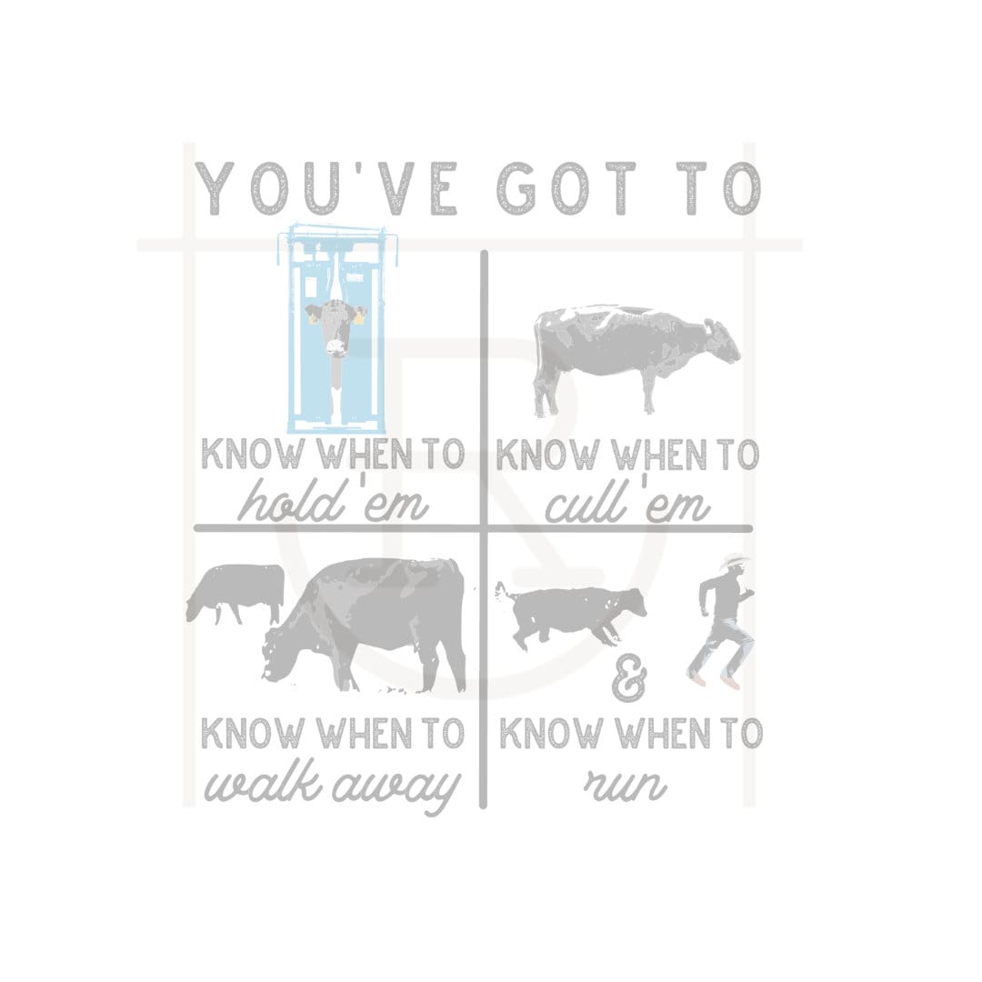 Commercial Use You've Got to Know When to Hold 'em // Cattle Graphic ...