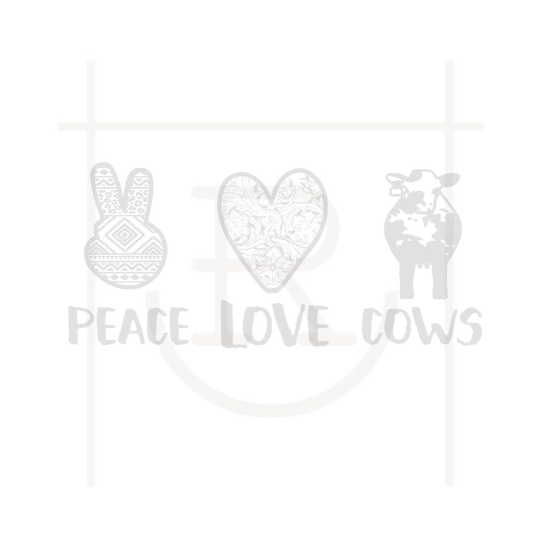Personal Use Peace Love Cows Graphic // Cattle Clipart // Cattlewoman ...