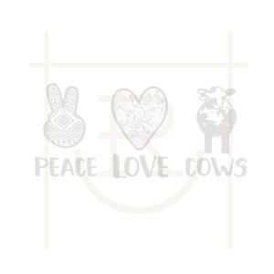 Personal Use Peace Love Cows Graphic // Cattle Clipart // Cattlewoman ...
