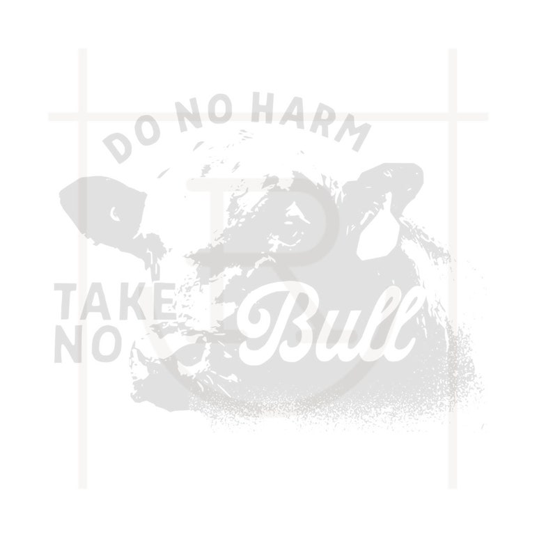 Personal Use Do No Harm Take No Bull Graphic // Stubborn - Etsy