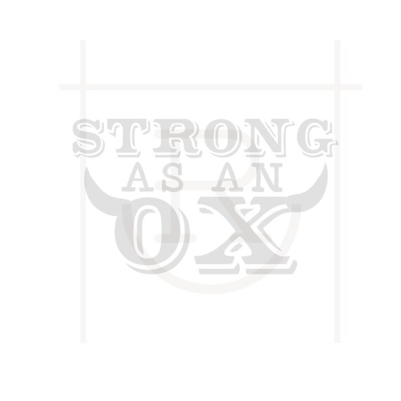 Strong Ad An Ox Clipart // Western Graphic // Ranch Hand // | Etsy