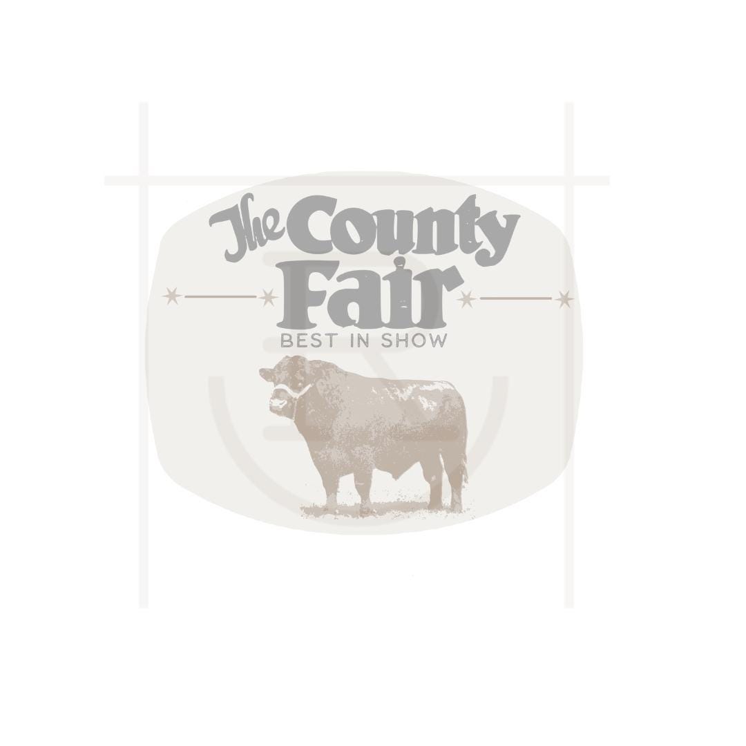 Commercial Use Vintage County Fair Best in Show Cattle Graphic // Black ...