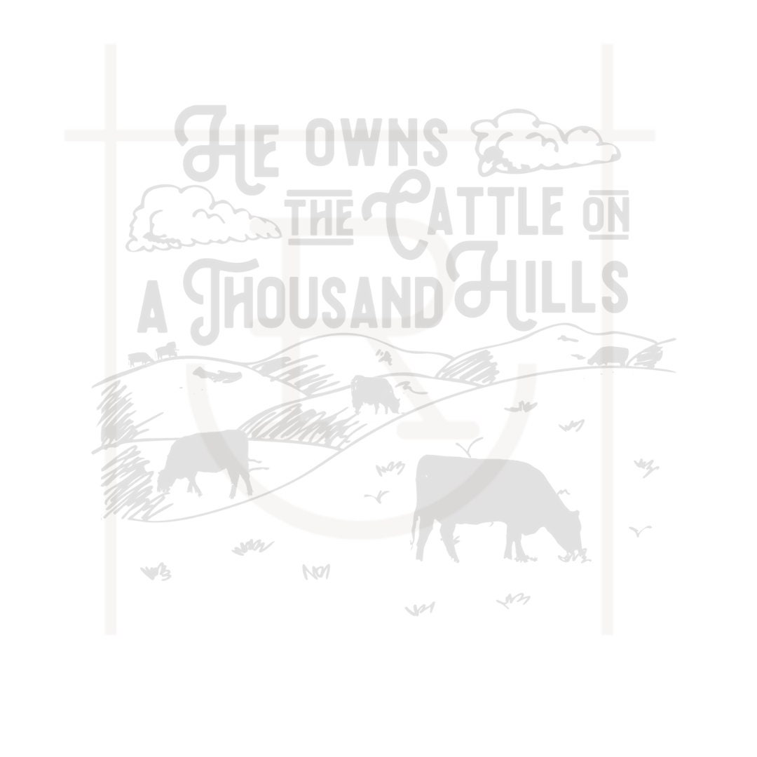 Commercial Use Cattle on a Thousand Hills Graphic // Scripture ...