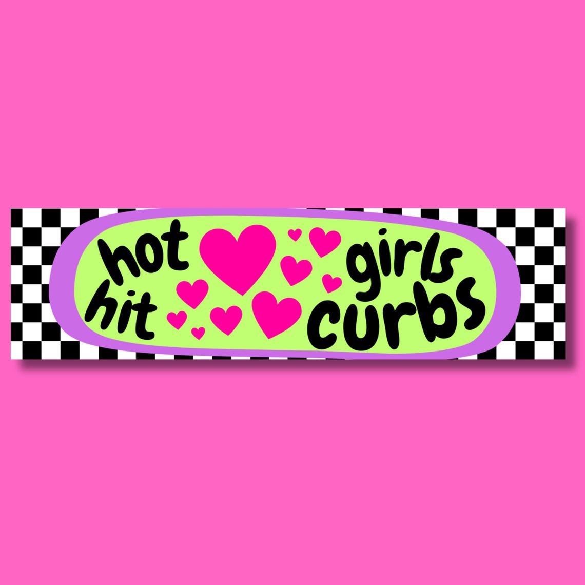 Hot Girls Hit Curbs Bumper Sticker Funny Bumper Sticker Millennial ...