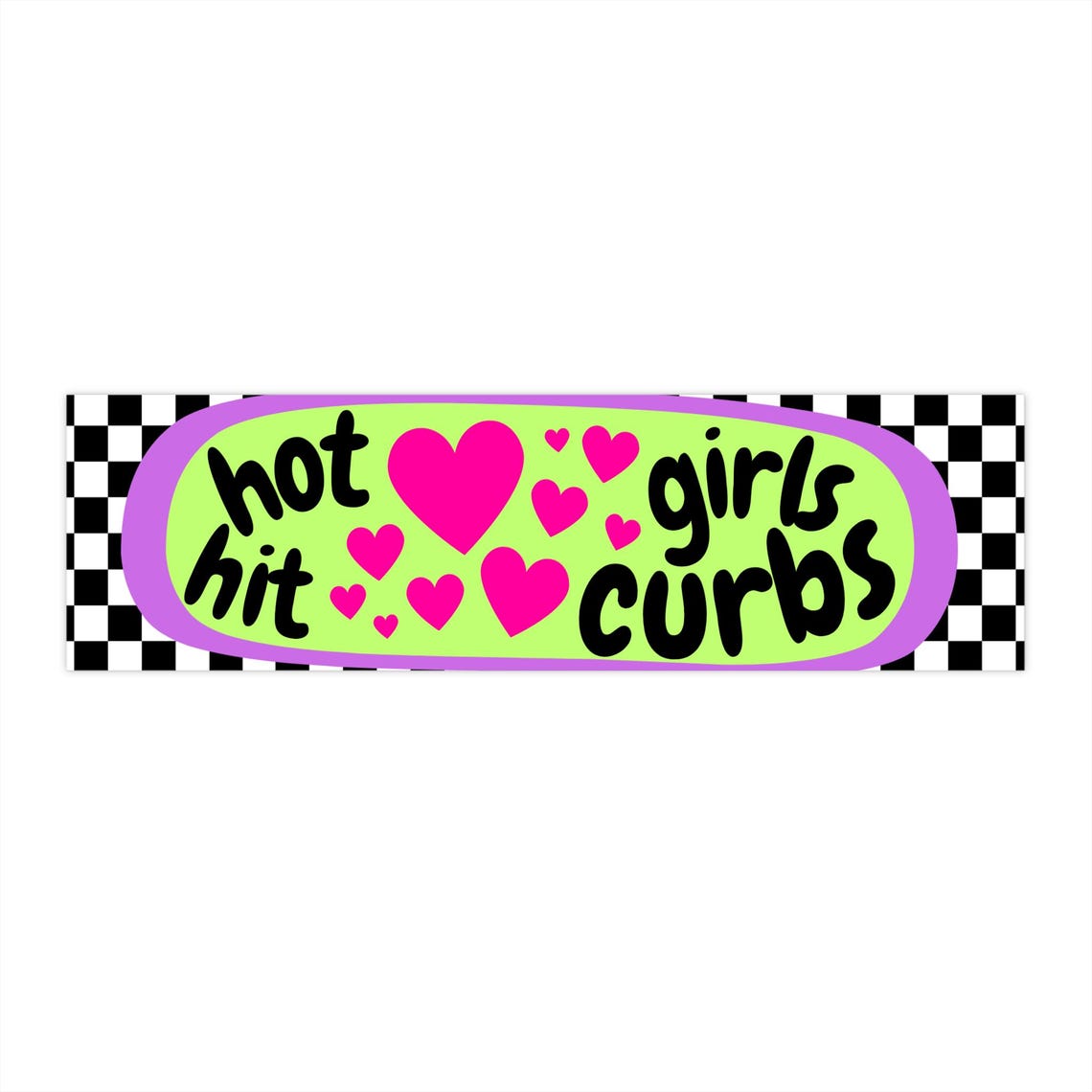 Hot Girls Hit Curbs Bumper Sticker Funny Bumper Sticker Millennial ...