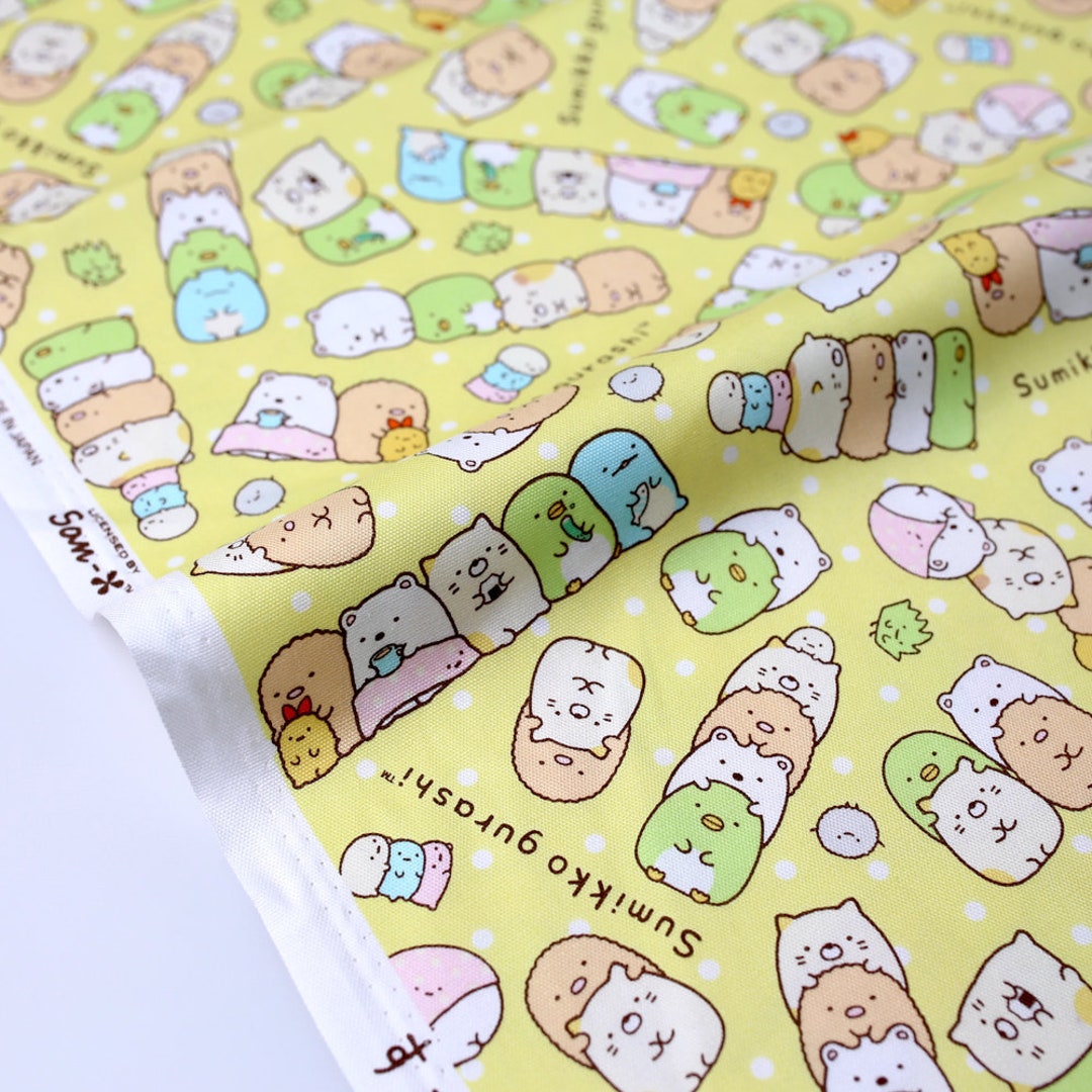 Japanese Fabric San-x Sumikko Gurashi Medley - Canvas Oxford - Yellow ...
