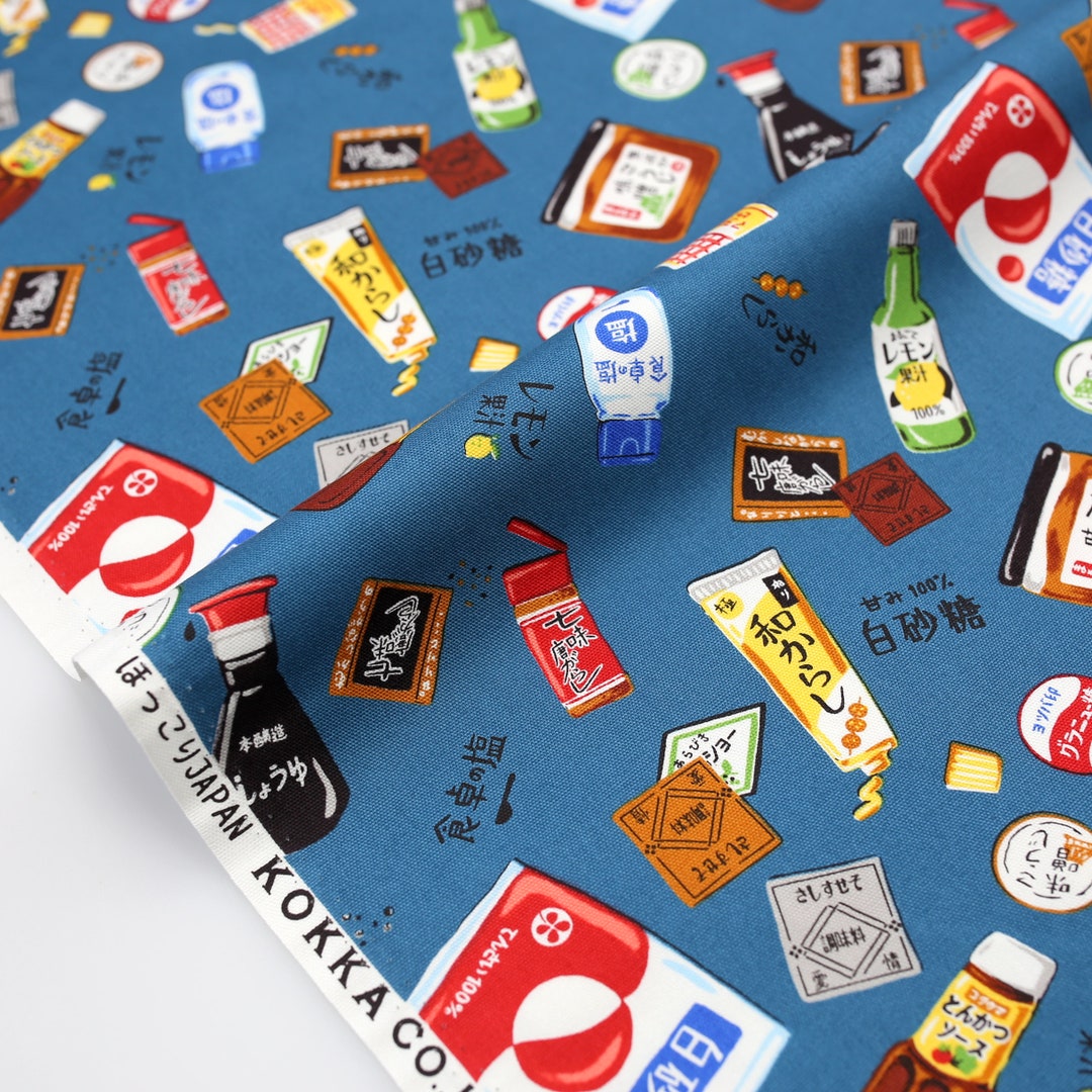 Japanese Fabric Kokka Trefle Retro Japan Condiment - Cotton Oxford ...