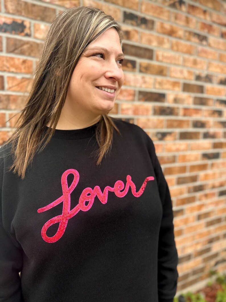 Lover Sequin Crewneck Sweater - Etsy