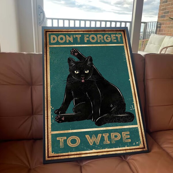 Dont Forget to Wipe Cat - Etsy