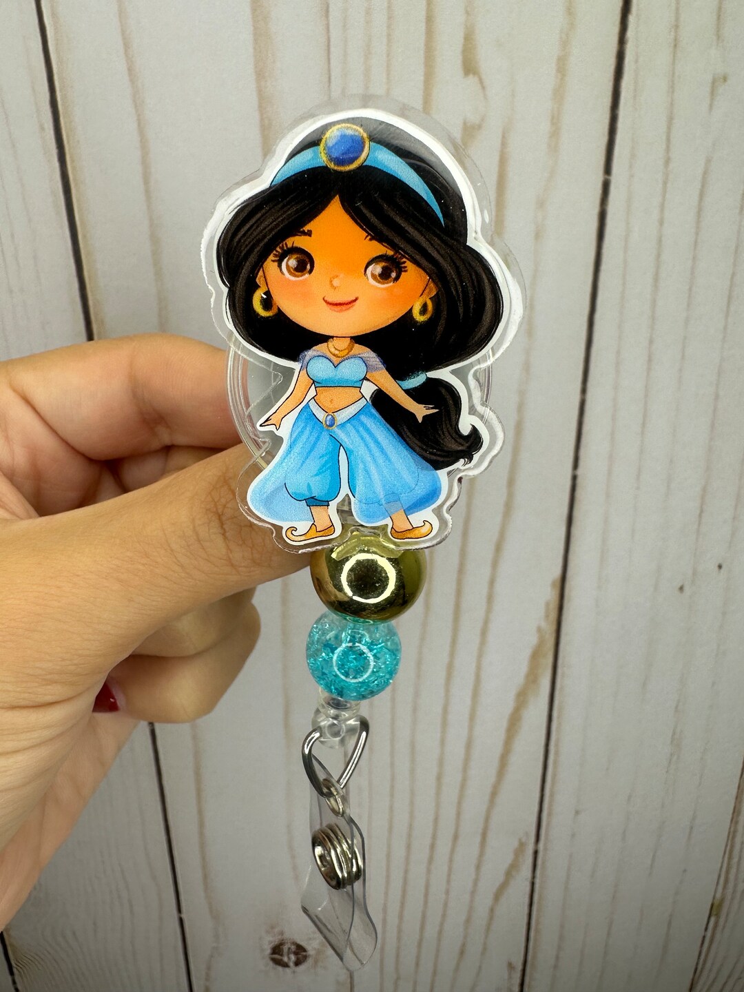 Princess Jasmine Badge Reel ID Holder Key Card Medical - Etsy