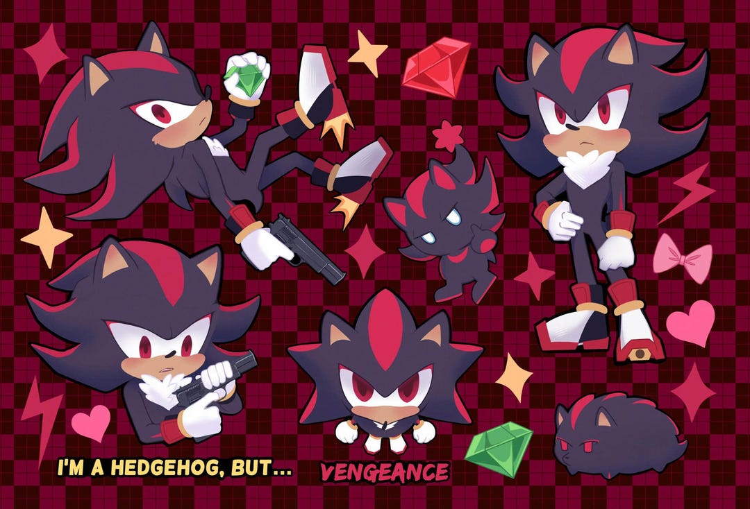 Shadow the Hedgehog Vinyl Sticker Sheet - Etsy