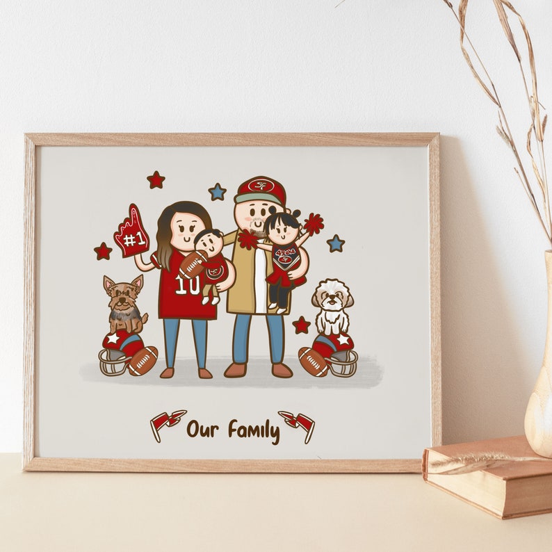 Custom Family Portrait Cartoon for Father's Day or Cute | Etsy