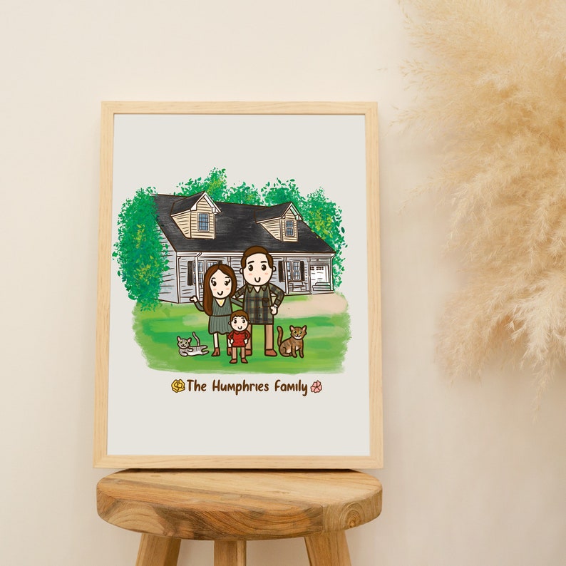 Custom Punk Rock Family Portrait Drawing Illustration With - Etsy