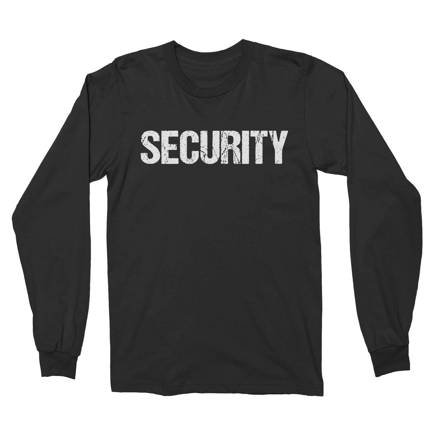 NYC FACTORY Long Sleeve Security T-shirt Black & White Mens Tee Staff ...