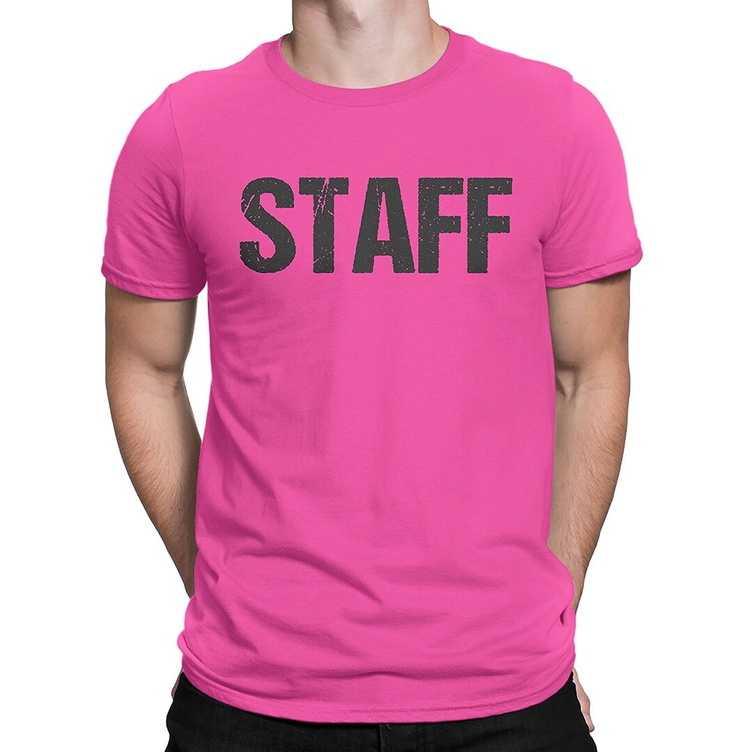 Neon Pink Staff T-shirt Front & Back Print Unisex Event Shirt Tee - Etsy