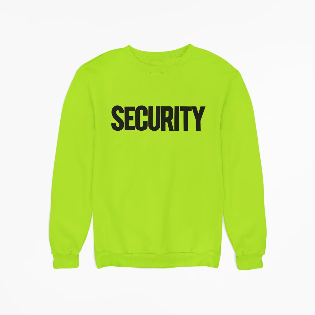 Men's Security Sweatshirt Front & Back Print Soft Fleece Crewneck ...