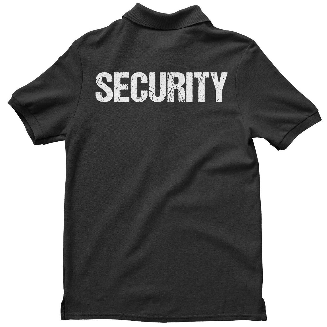 Security Polo Shirt Distressed Front Back Print Mens Tee Staff - Etsy