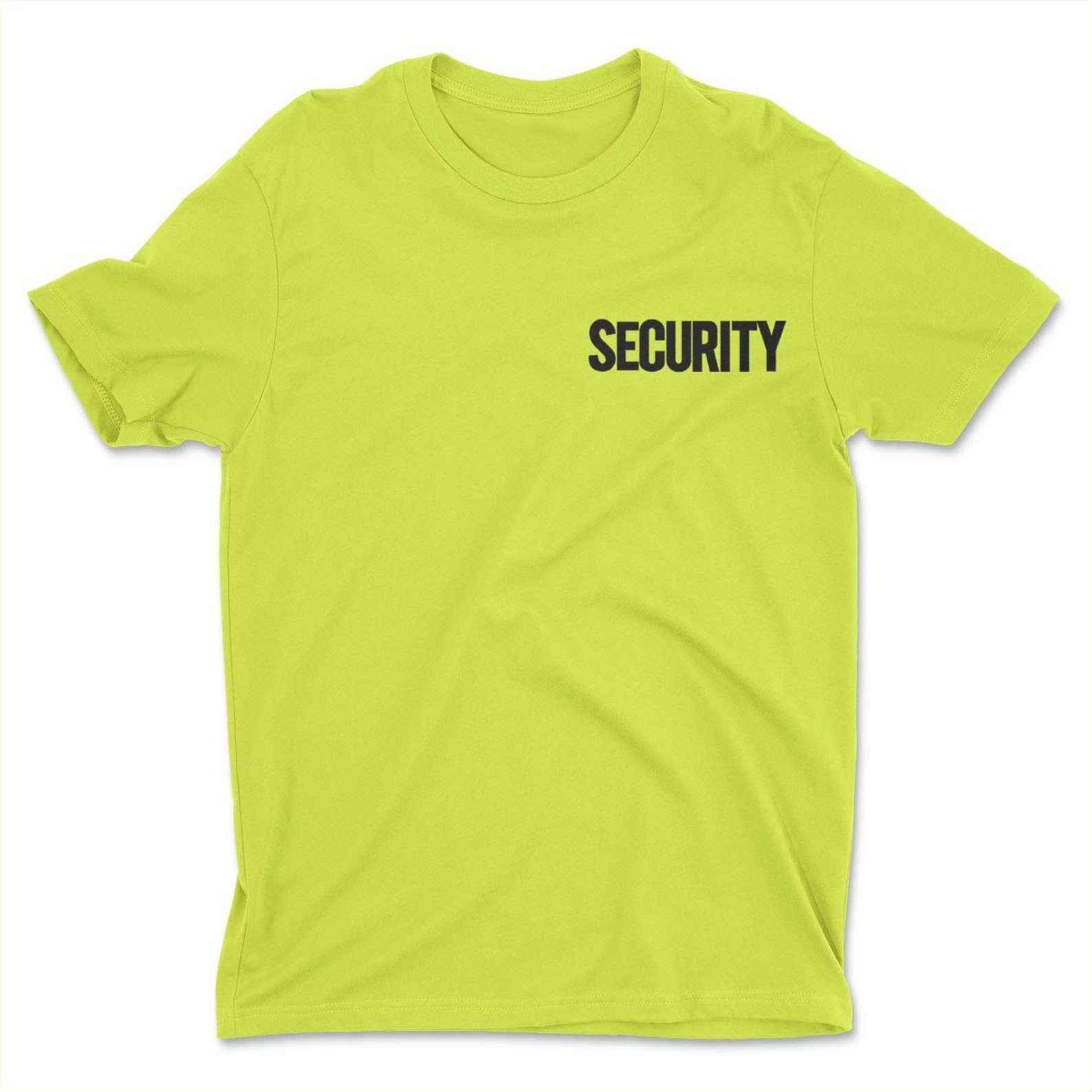 Men's Neon Security T-shirt Chest Back Print Tee - Etsy