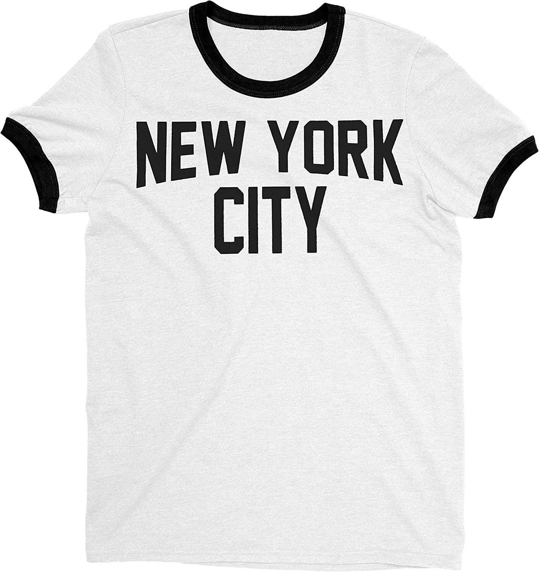 New York City Ringer Tee T-shirt Retro Style Men's Shirt (white/black, Regular) - Etsy