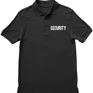 Security Polo Shirt Front Back Print Mens Tee Staff Event - Etsy