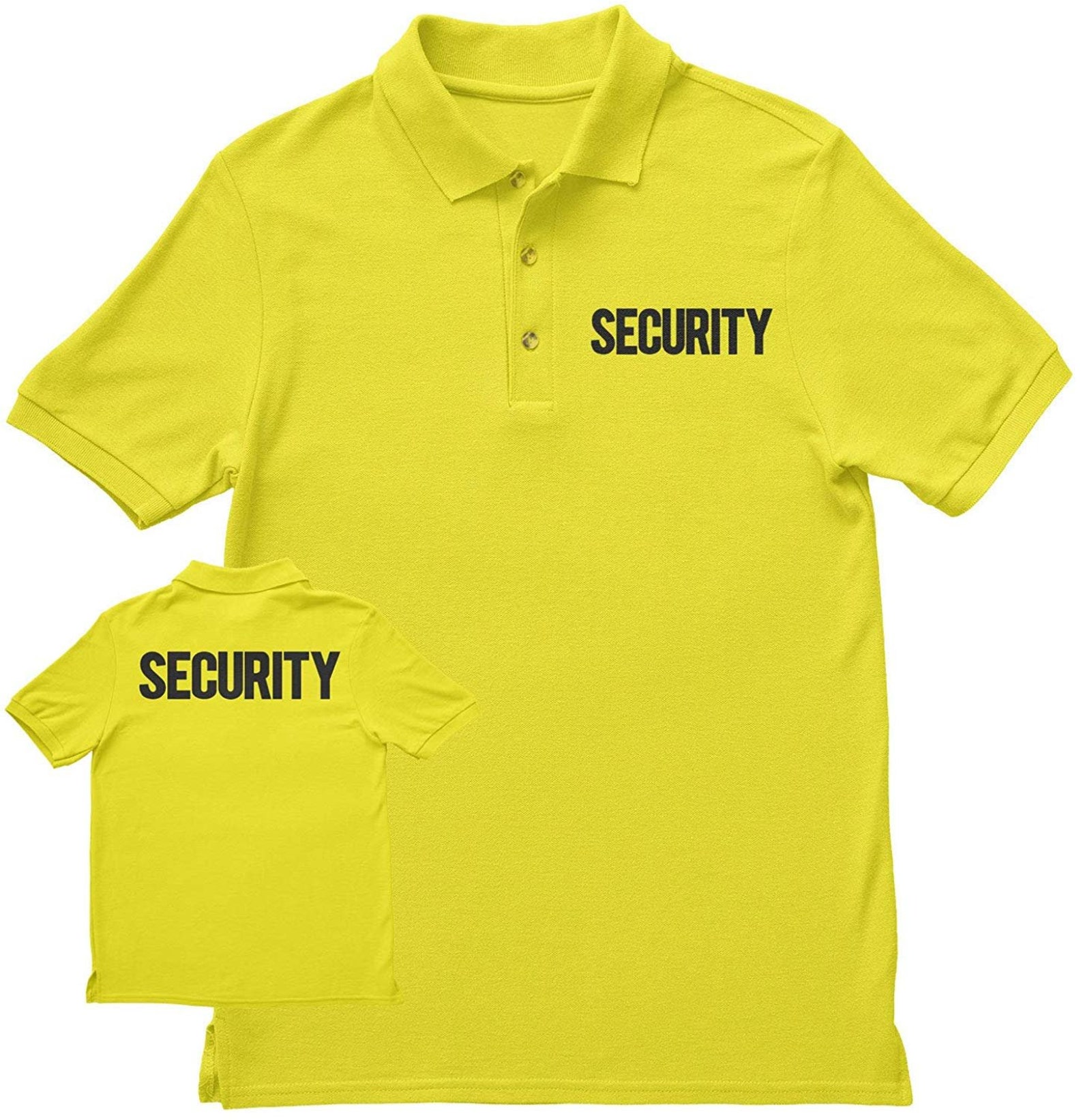 Security Polo Shirt Front Back Print Mens Tee Staff Event - Etsy