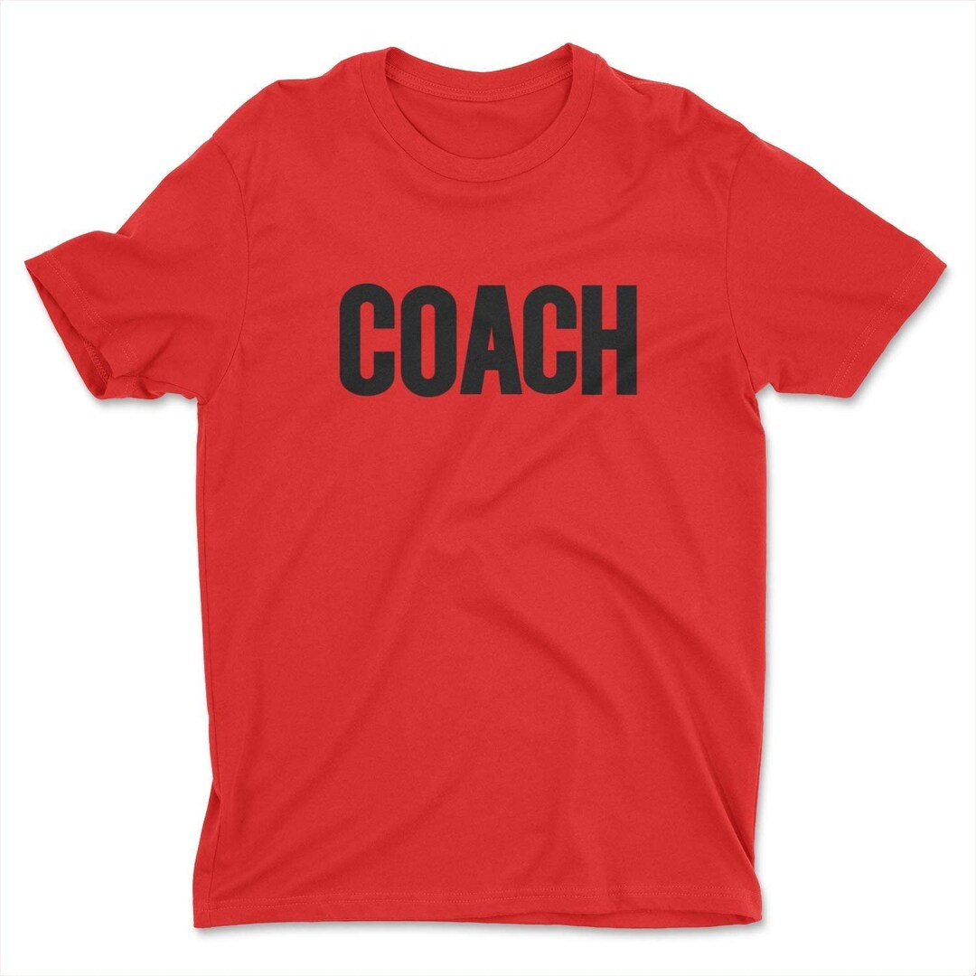 Coach Men's T-shirt Sports Team Ringspun Cotton Tee Screen Printed ...
