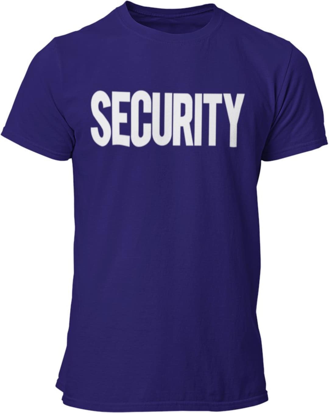Security T-shirt Front Back Print Men's Tee Staff Event Shirt (navy ...