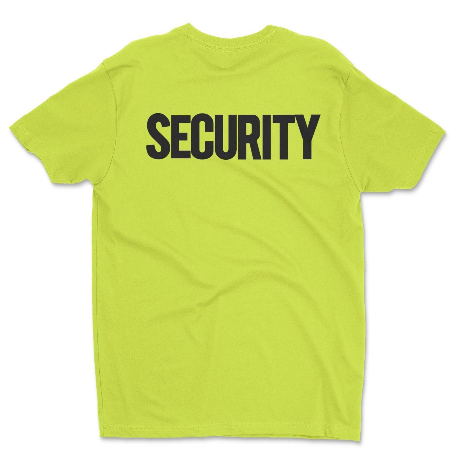 Men's Neon Security T-shirt Chest Back Print Tee - Etsy