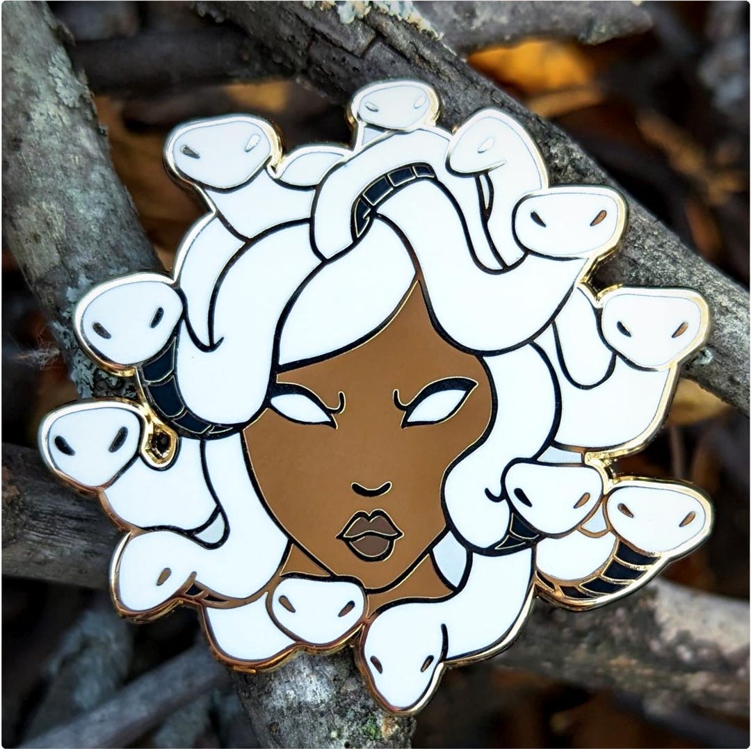 Medusa Enamel Pin / Greek Mythology Enamel Pins / Petrify the ...
