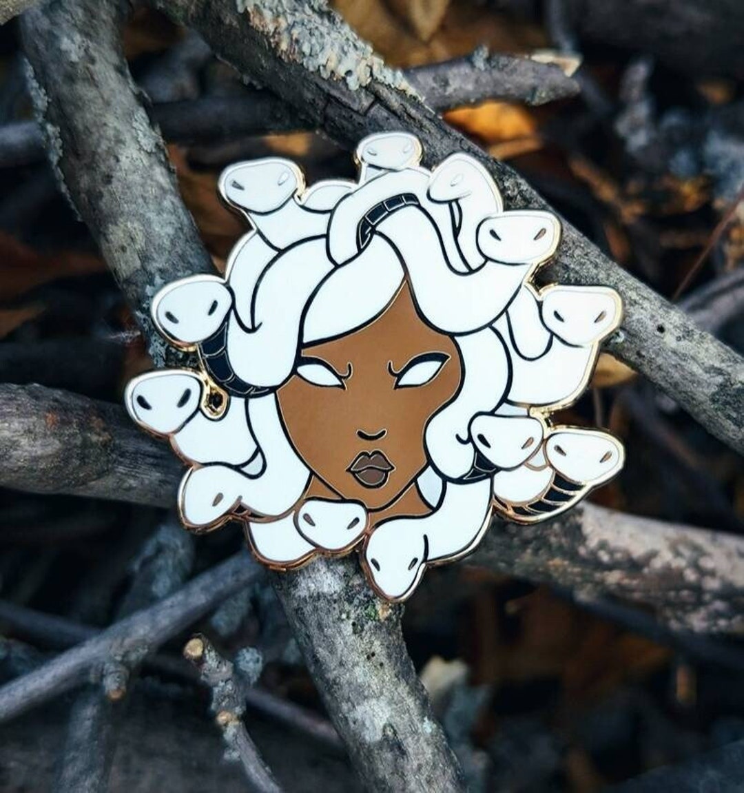 Medusa Enamel Pin / Greek Mythology Enamel Pins / Petrify the ...