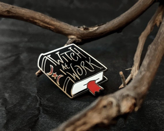 Witch at Work Spell Book Pin / Grimoire Enamel Pin / Witch - Etsy
