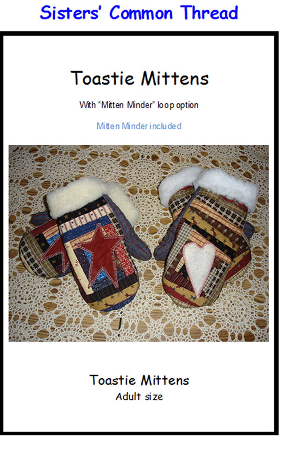 Toasty Mittens Sewing Pattern With Lacing and Clip Hardware Included ...
