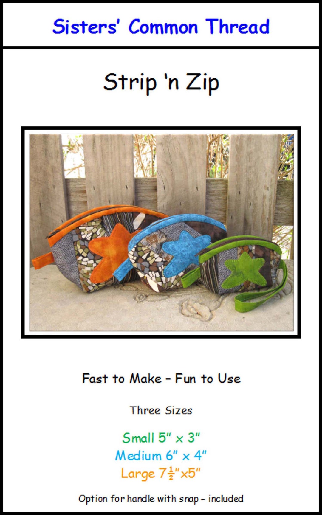 Strip N Zip Sewing Pattern for Adorable Storage Bag in Three Sizes - Etsy