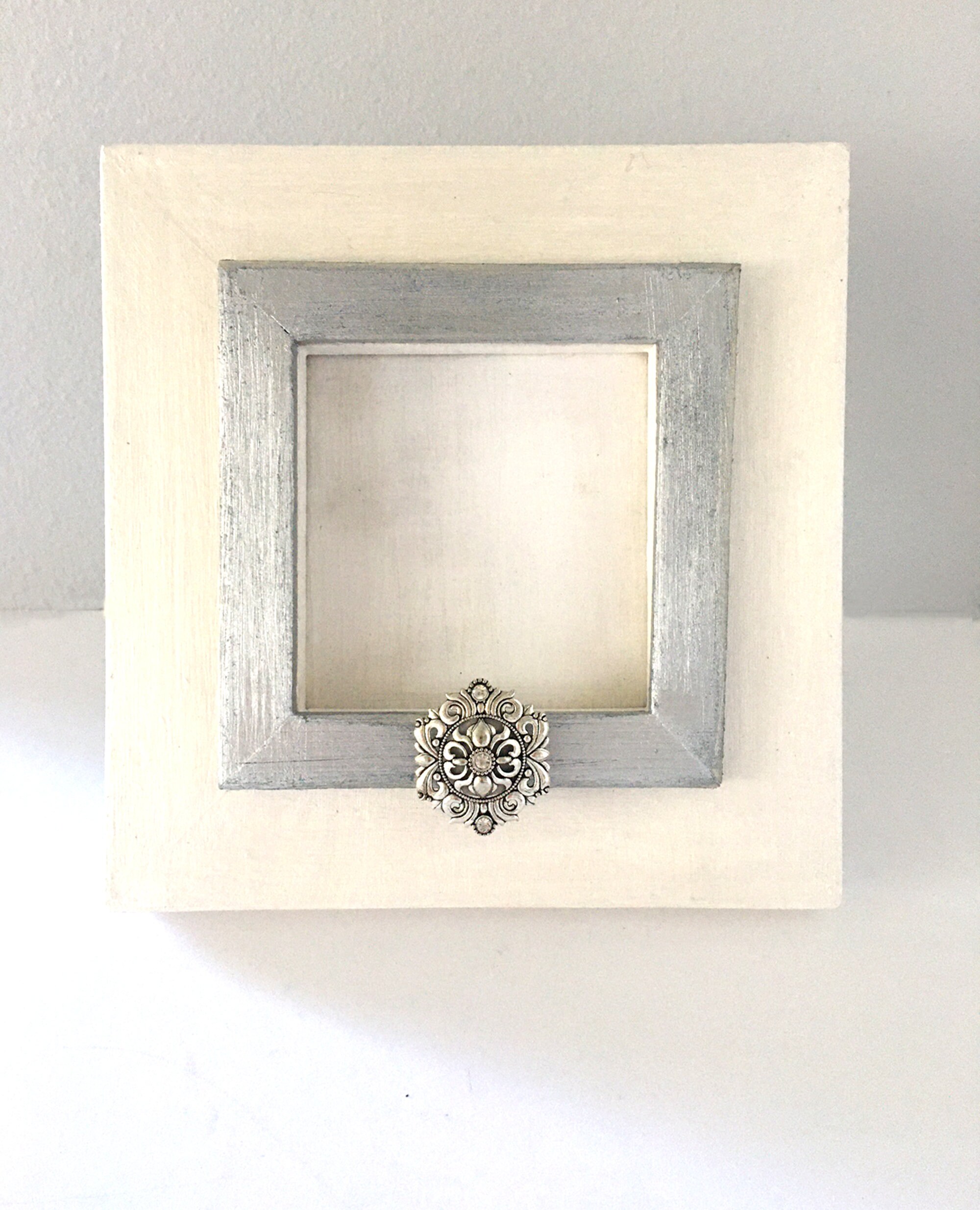 Marco de cuadro rústico 4x4 con ribete de madera y cuentas de | Etsy