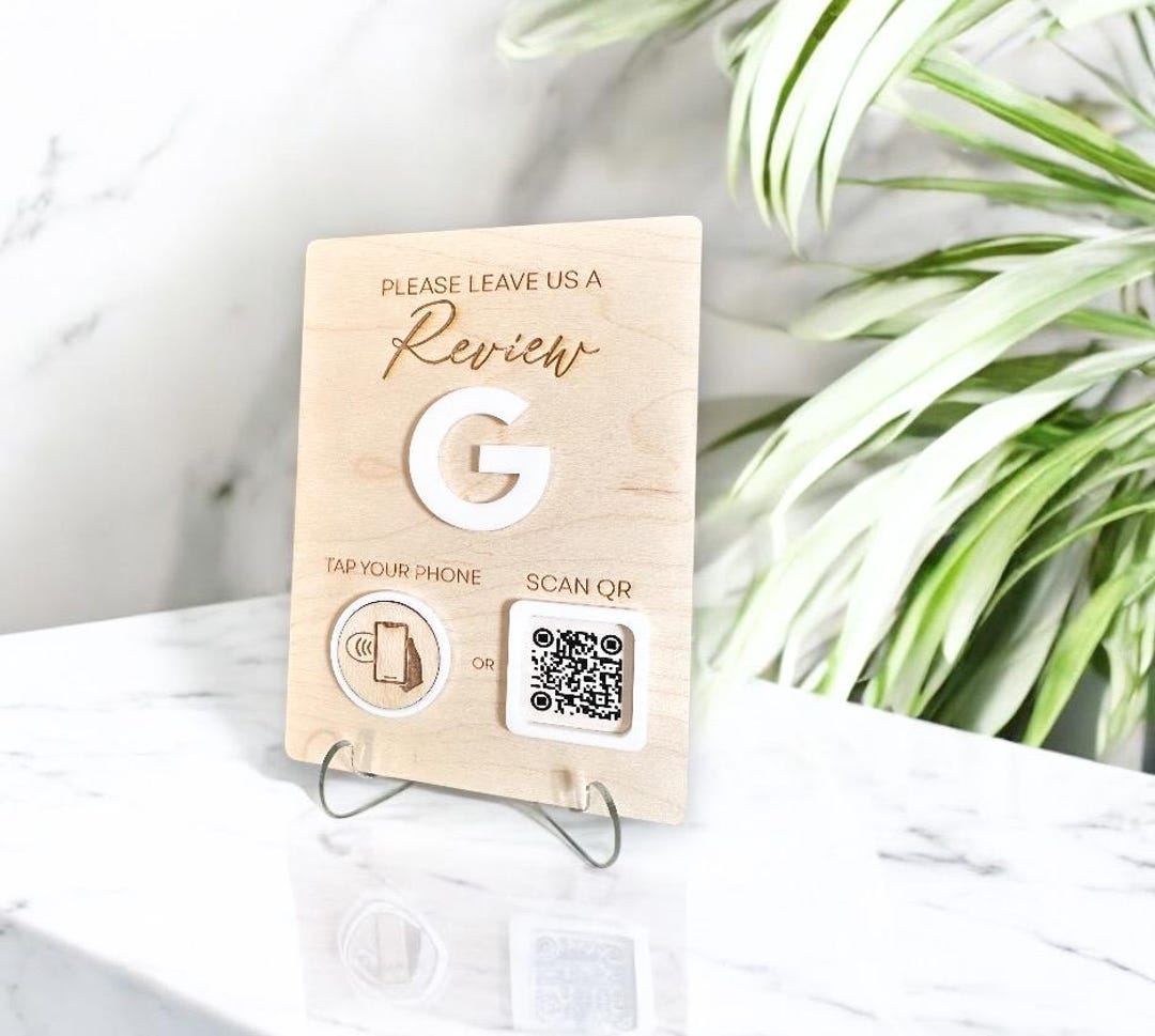 New Google Review or Instagram| NFC Plate for Business, SALON - Tap or ...