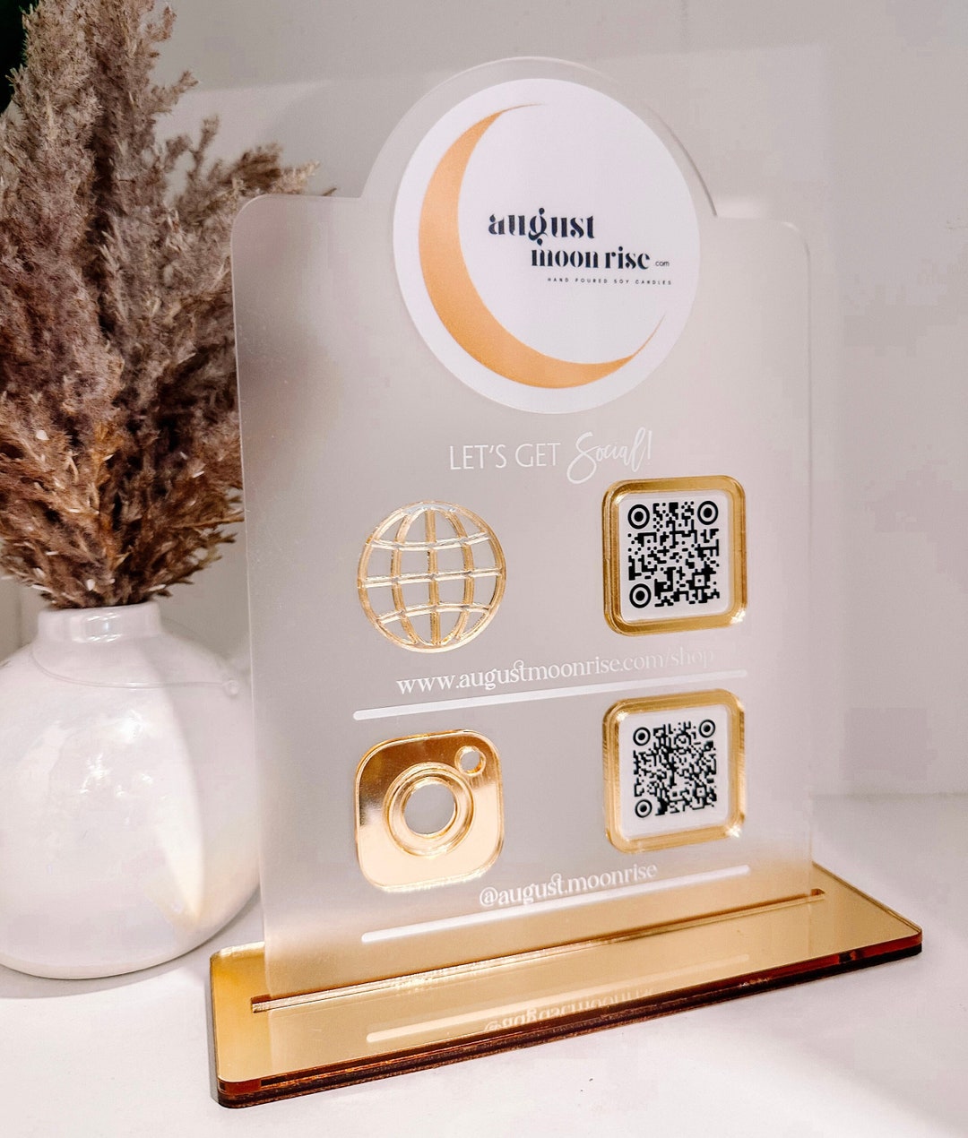 Multi QR Code With Logo Business Social Media Sign | Salon Sign ...