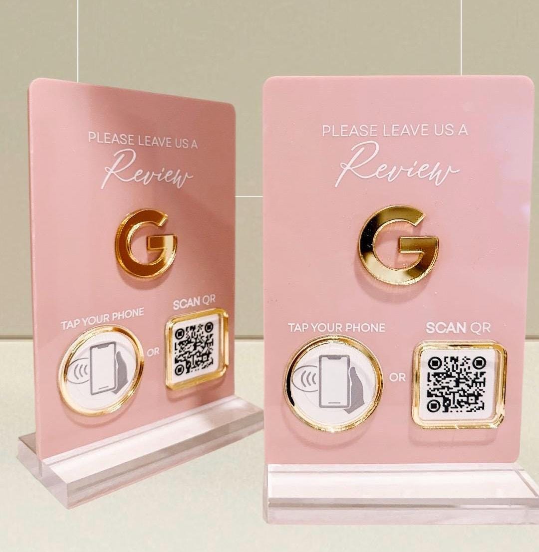 New Google Review or Instagram| NFC Plate for Business, SALON - Tap or ...