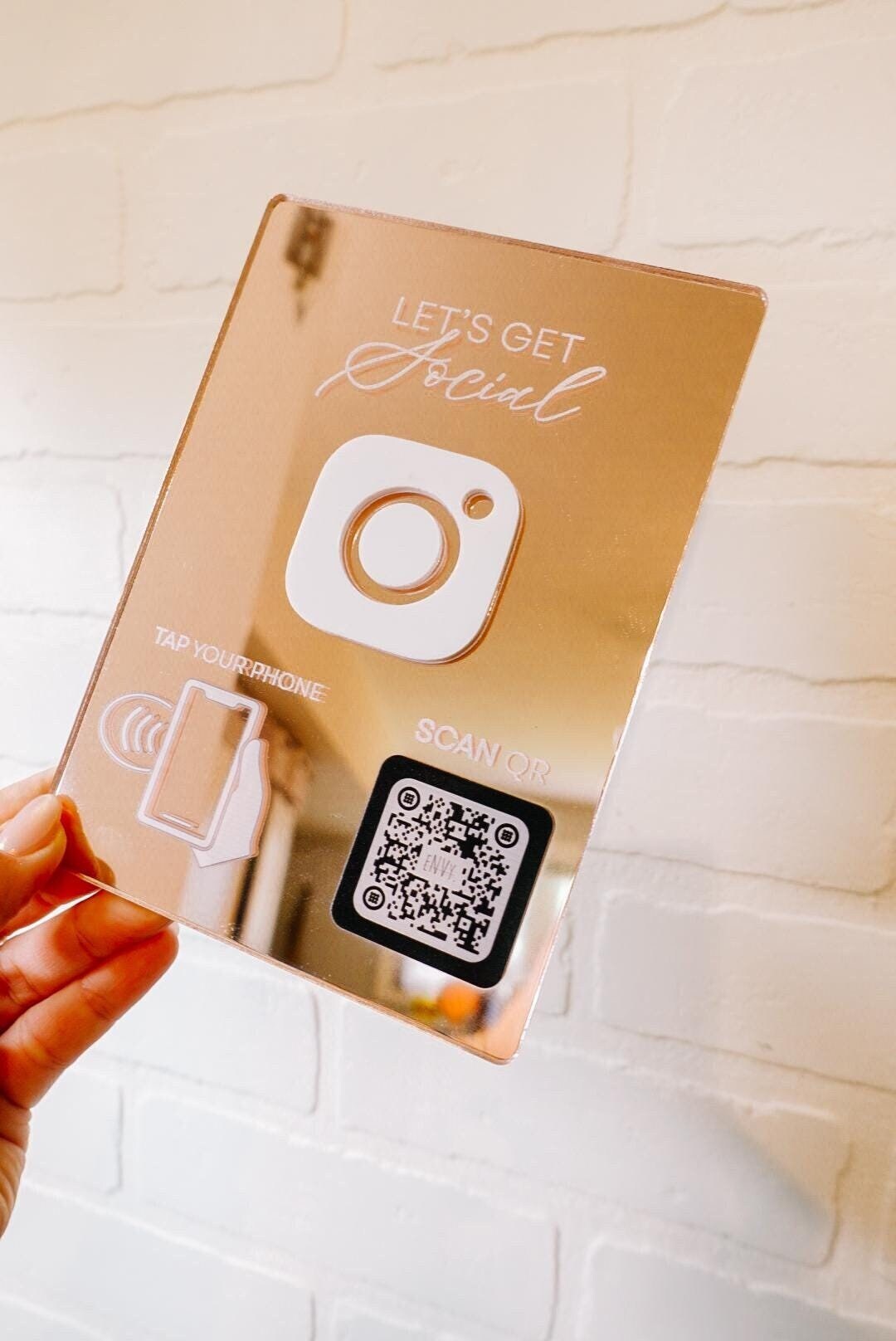 New Google Review or Instagram| NFC Plate for Business, SALON - Tap or ...