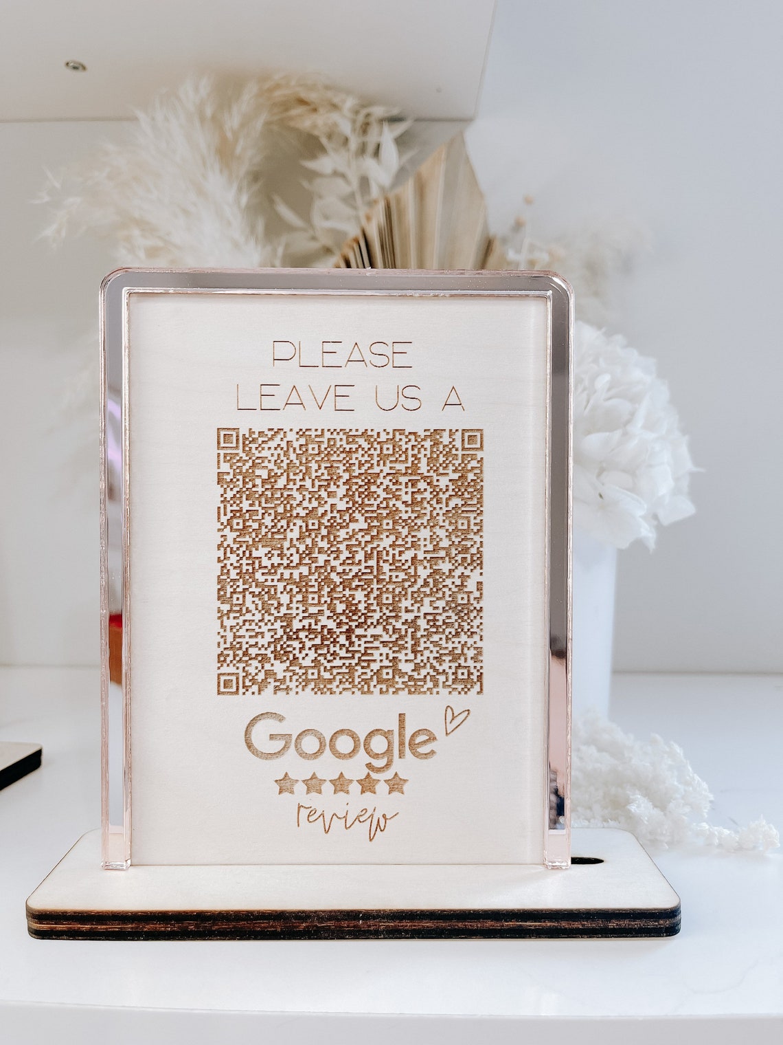 QR Code Google Facebook Review Counter Sign Business Acrylic - Etsy