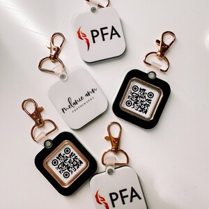 QR Code and Logo Keychain, Custom Logo Keychain, Instagram , Name ...