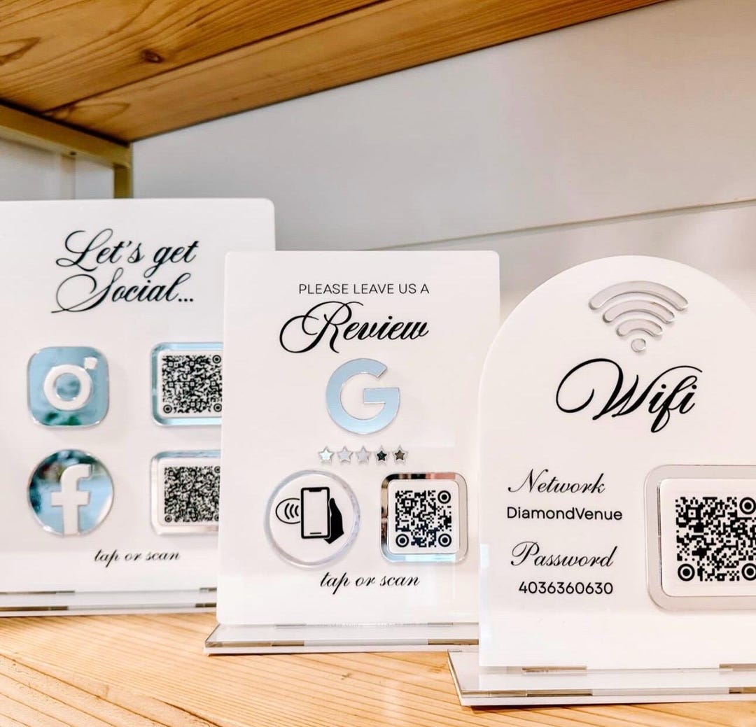 New Google Review or Instagram| NFC Plate for Business, SALON - Tap or ...