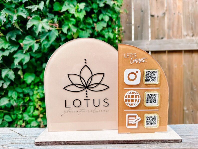 Triple Icon and QR Code Instagram Business Social Media Sign | Salon ...
