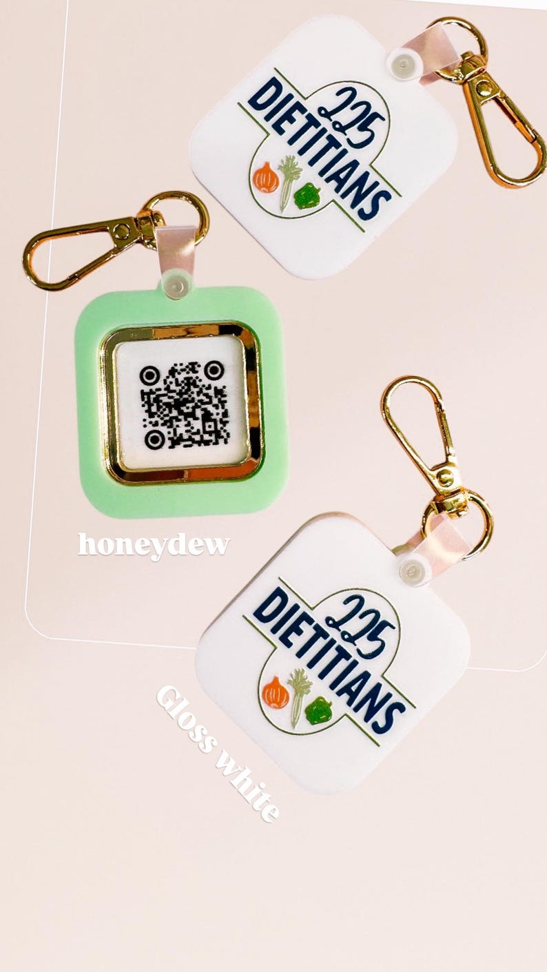 QR Code and Logo Keychain, Custom Logo Keychain, Instagram , Name ...