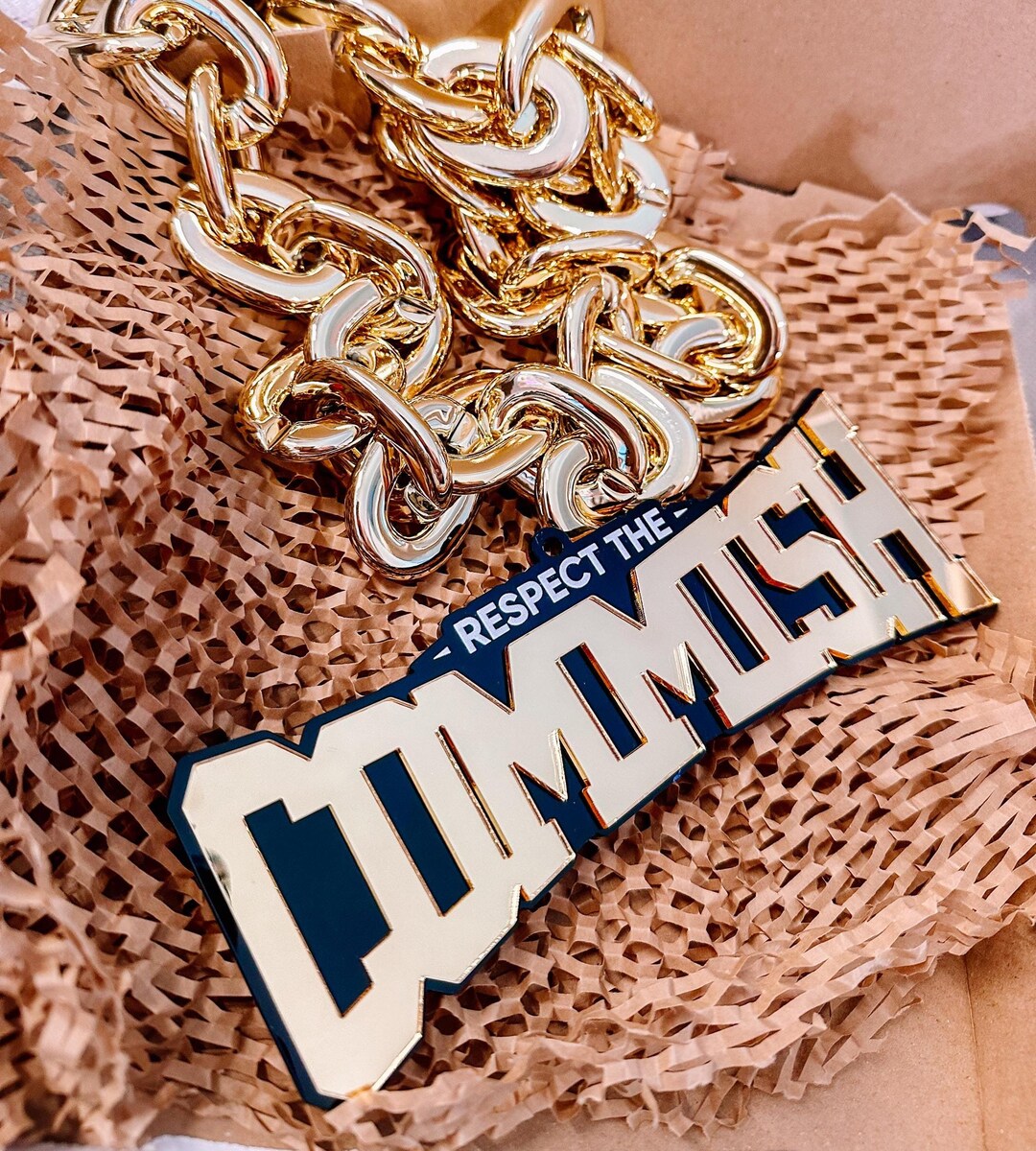 RESPECT THE COMMISH Large Sports Big Large Chain Necklace / Custom Fan ...
