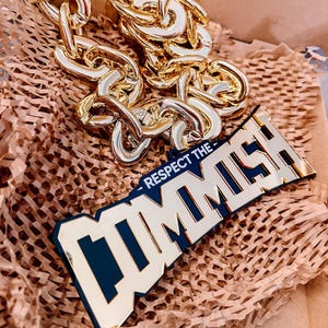 RESPECT THE COMMISH Large Sports Big Large Chain Necklace / Custom Fan ...